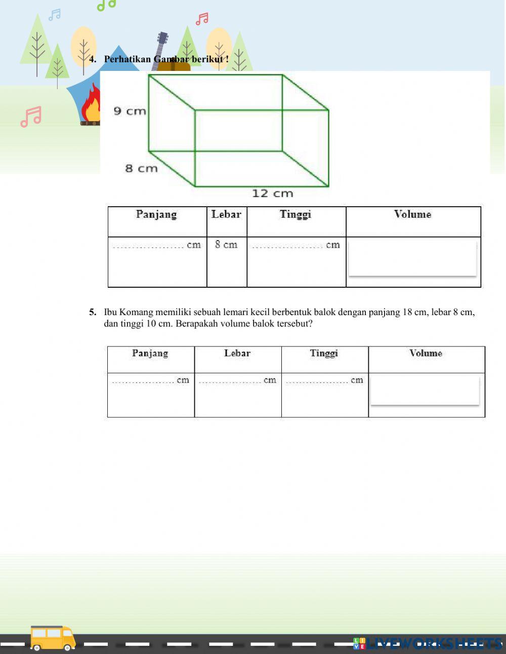 LKPD Volume Balok interactive worksheet | Live Worksheets