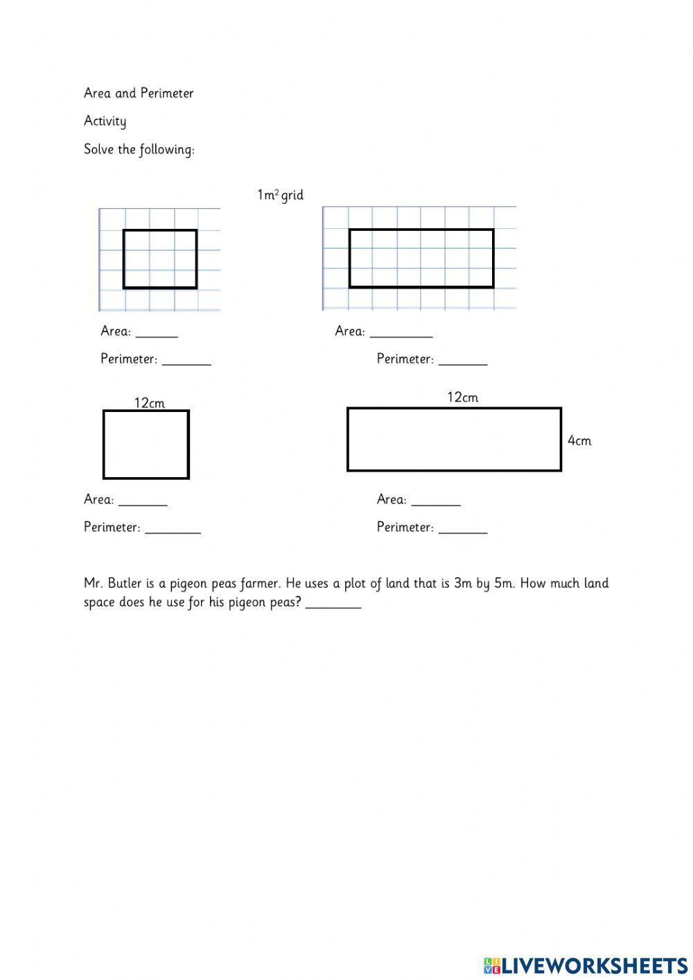 Area | LiveWorksheets | 985738