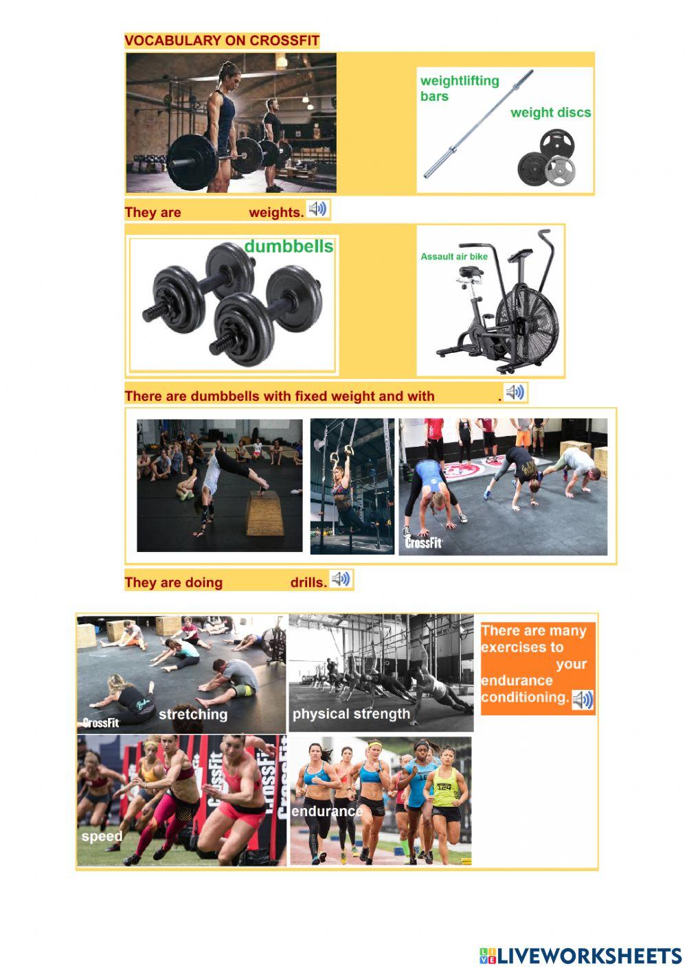 Crossfit | Free Interactive Worksheets | 986003