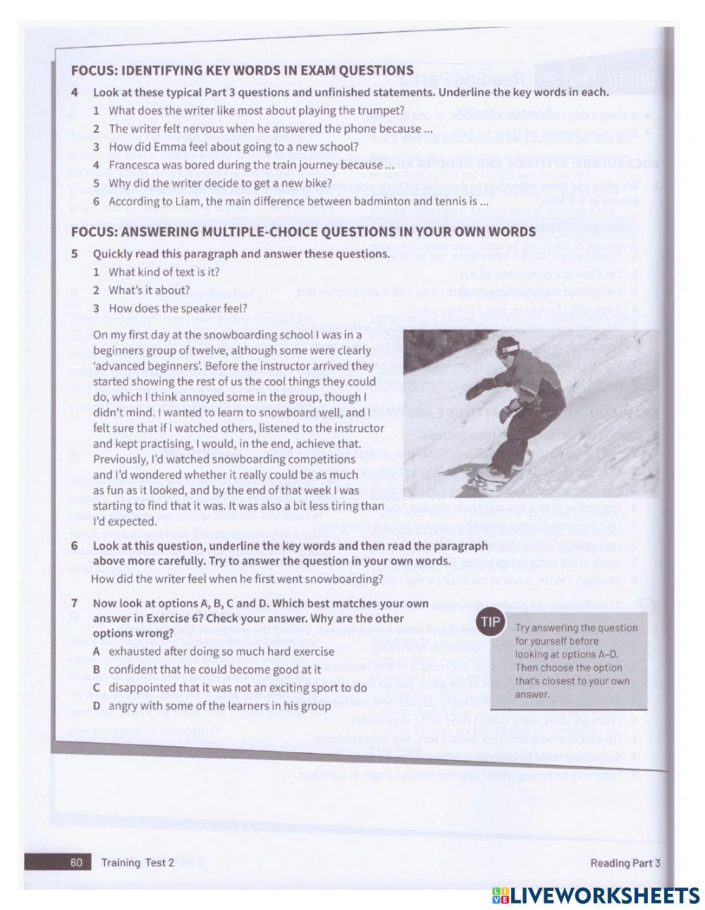 B1 Preliminary Reading Part 3 Test 2 6581364 | Anonymous