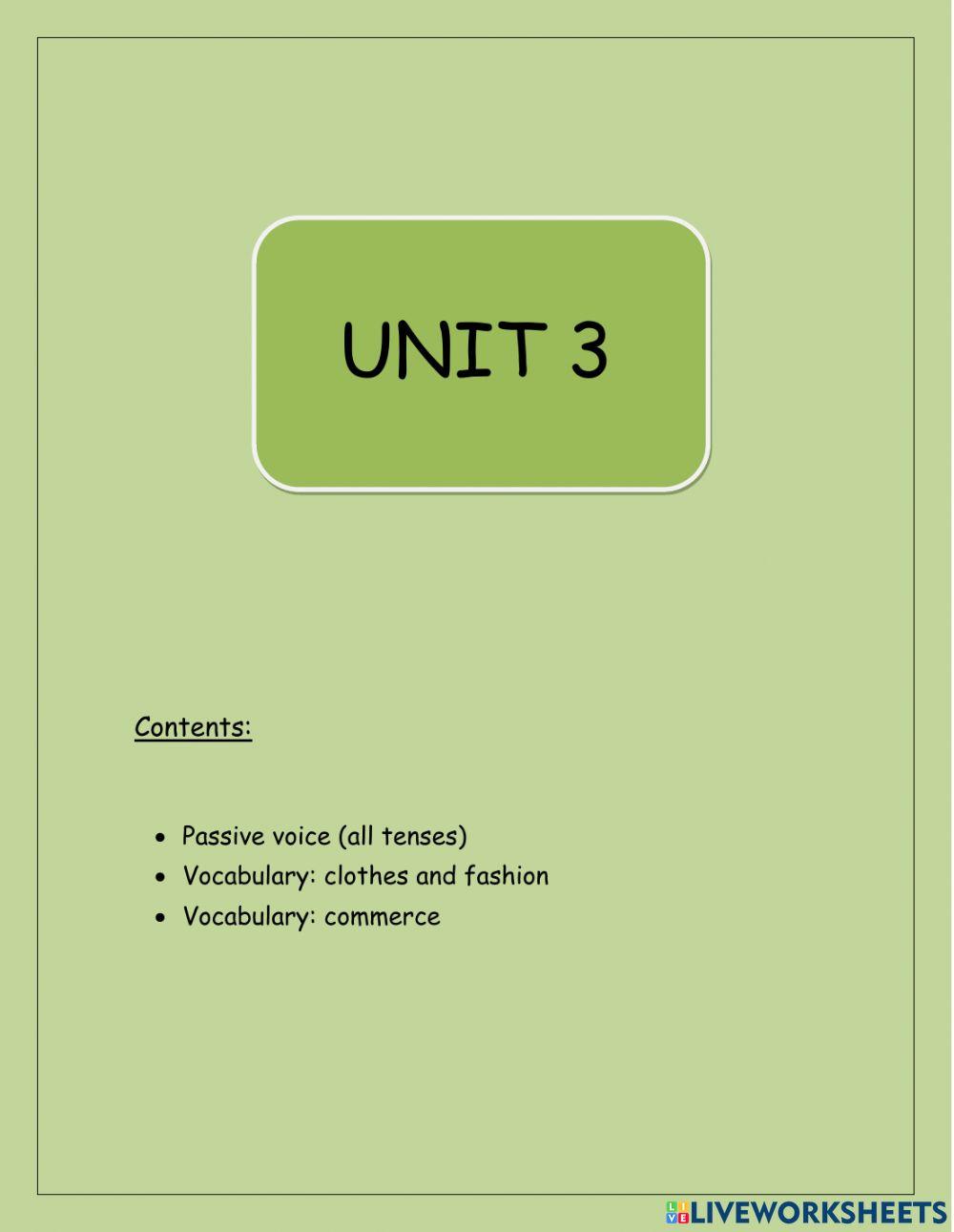 Portada - Unit 3 activity | Live Worksheets