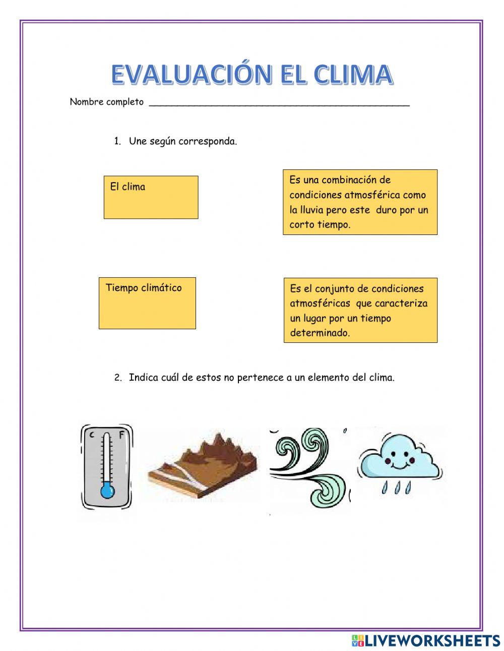 Clima 986631 | LuisaM12 | Live Worksheets