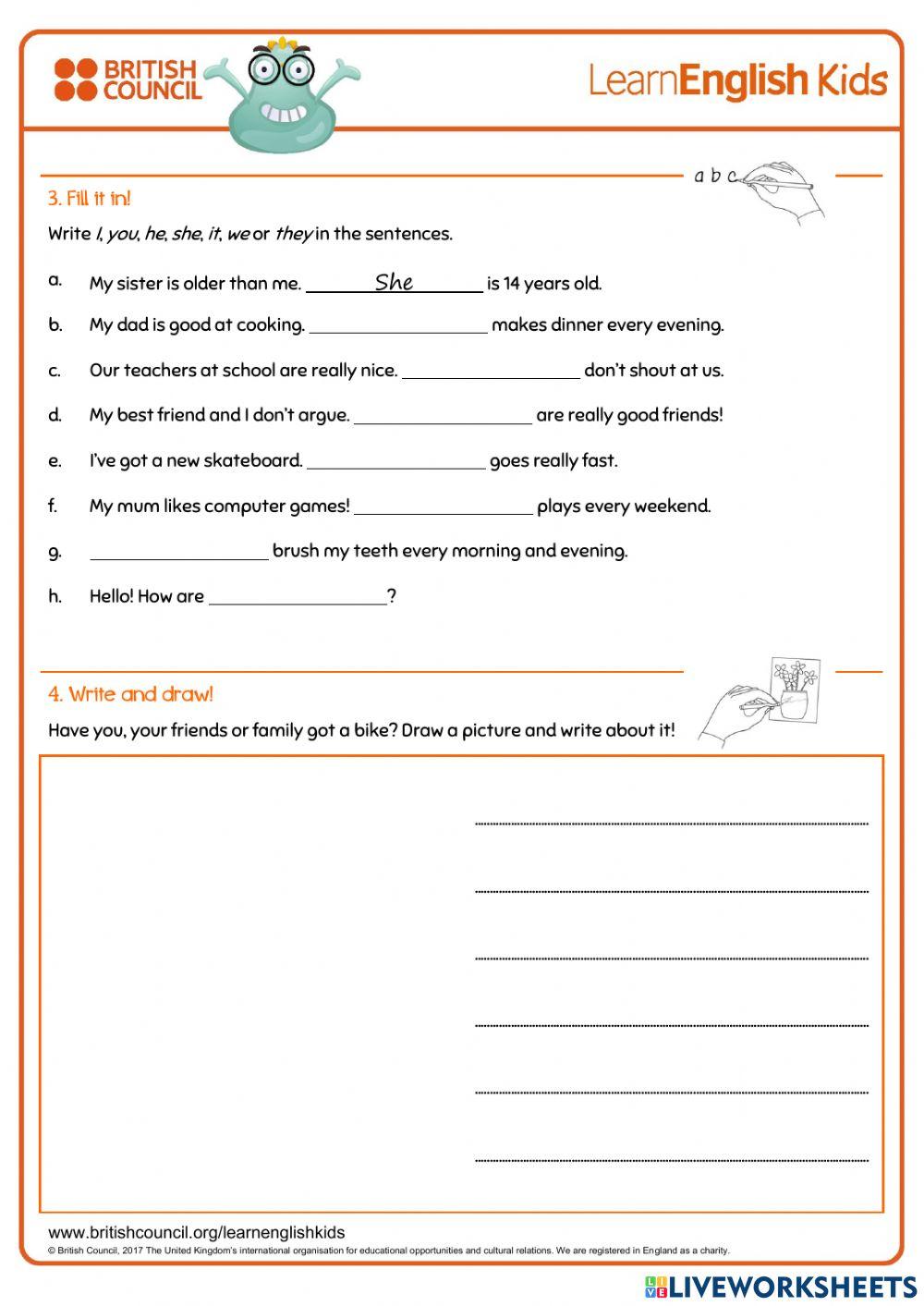 Hiennguyen_0511 | Worksheet for color, pronouns 5007146