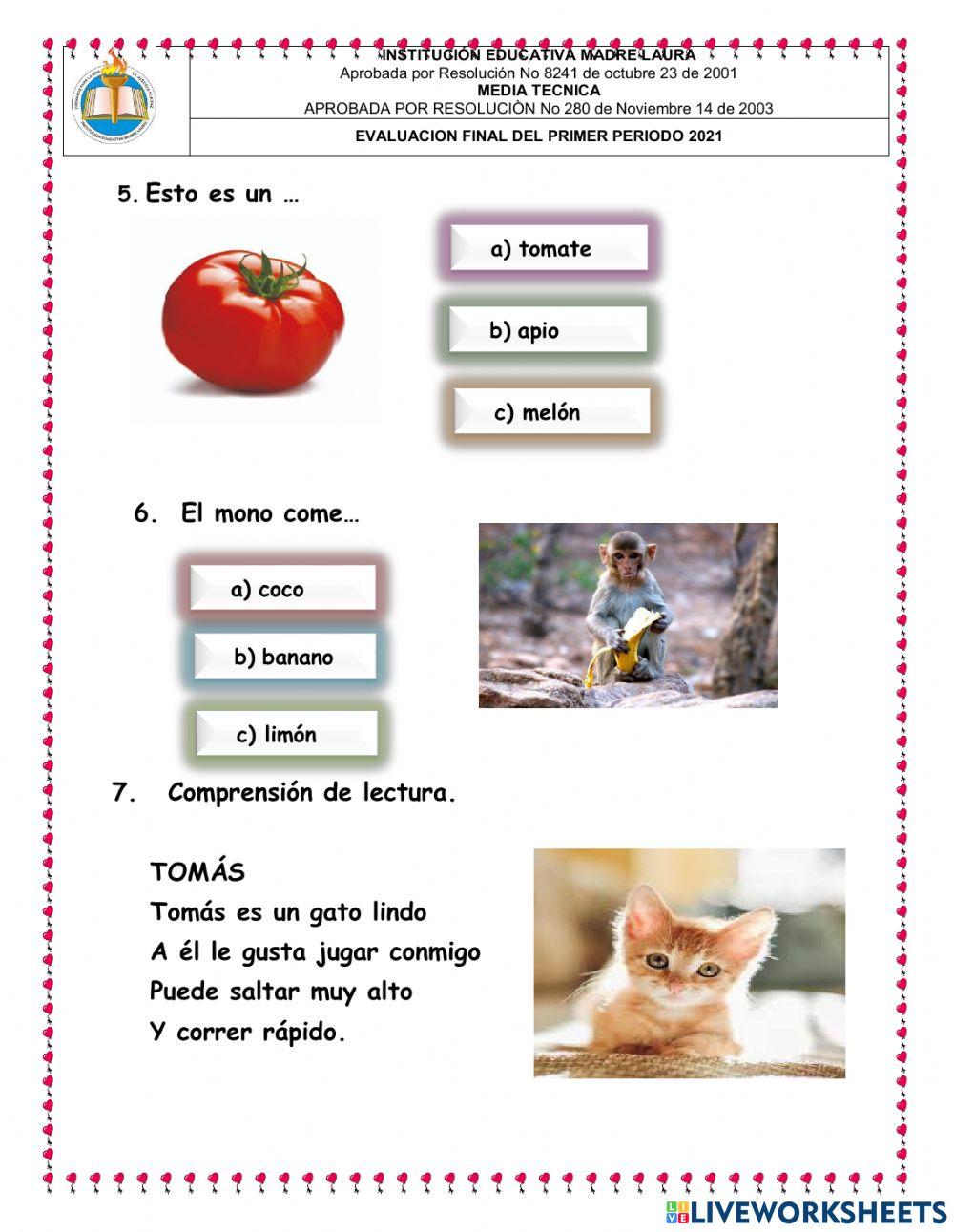 final de español worksheet | Live Worksheets