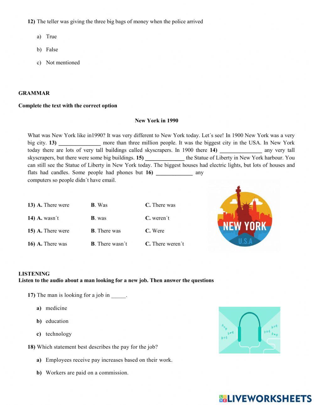 Test 1 . Second term worksheet | Live Worksheets