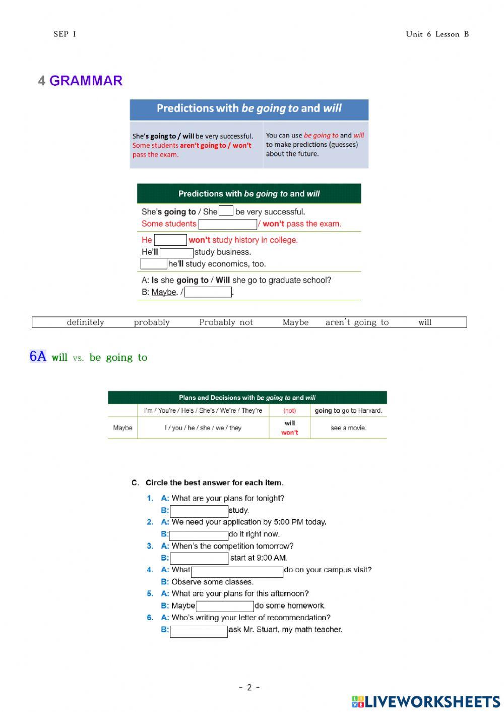 6B online exercise for | Live Worksheets
