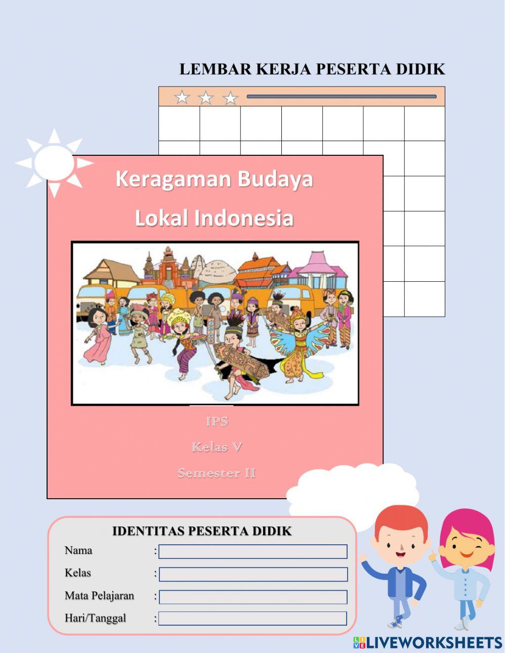 Keragaman Budaya Lokal Indonesia worksheet | Live Worksheets