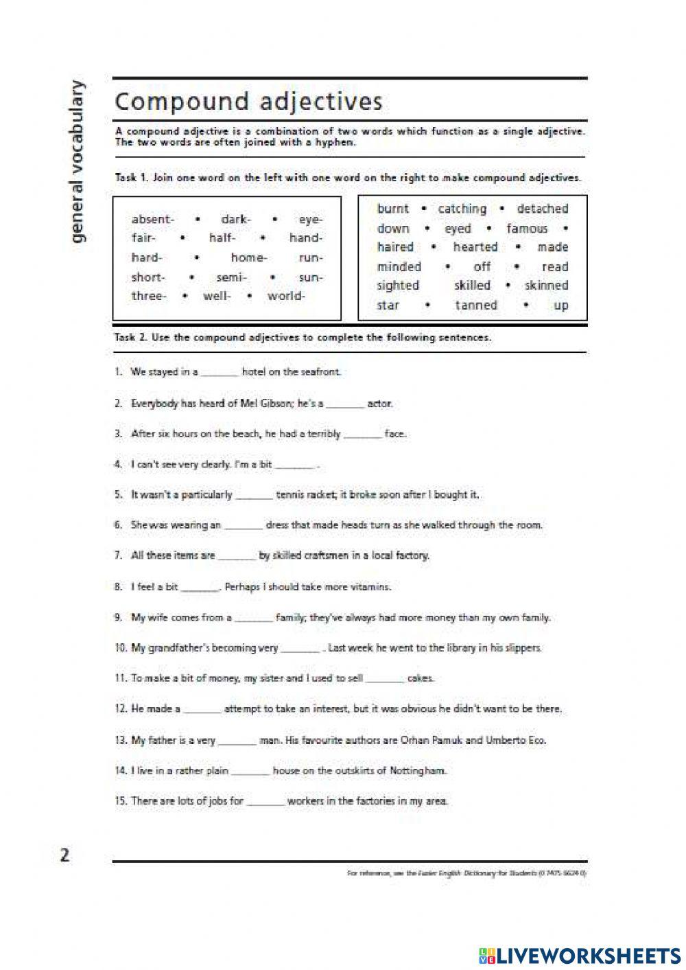compound adjectives FCE 6617136 | Angeles Siri