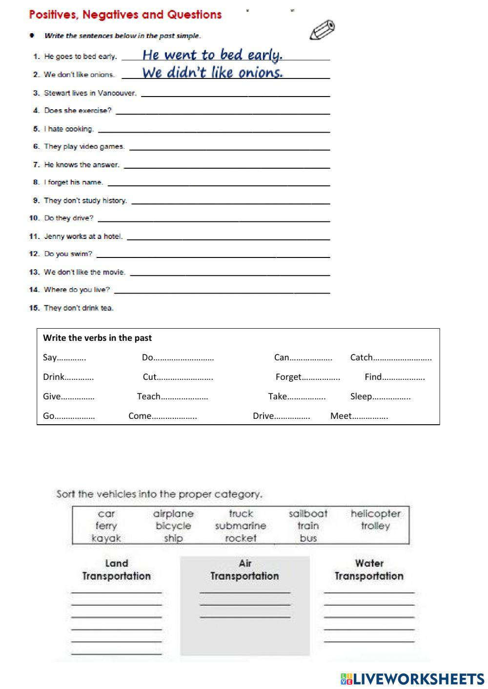 First year exam interactive worksheet | Live Worksheets