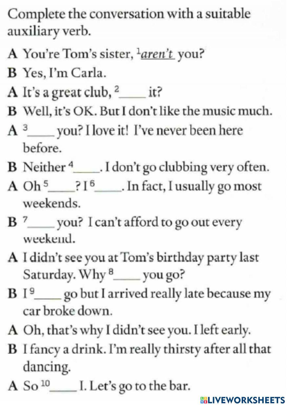 AUXILIARY VERBS | Free Interactive Worksheets | 5042280