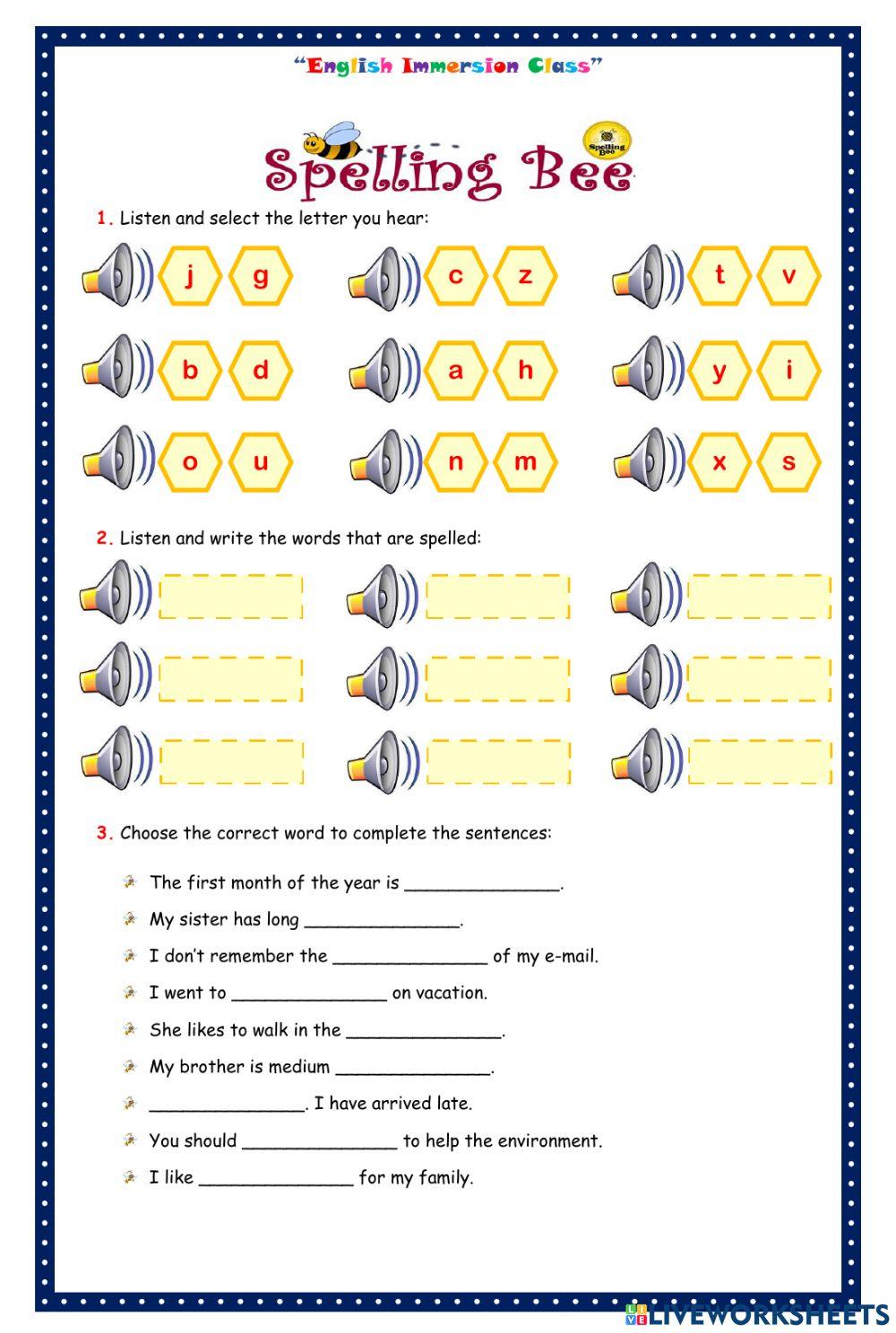 guia 3: spellin… | Free Interactive Worksheets | 1075412
