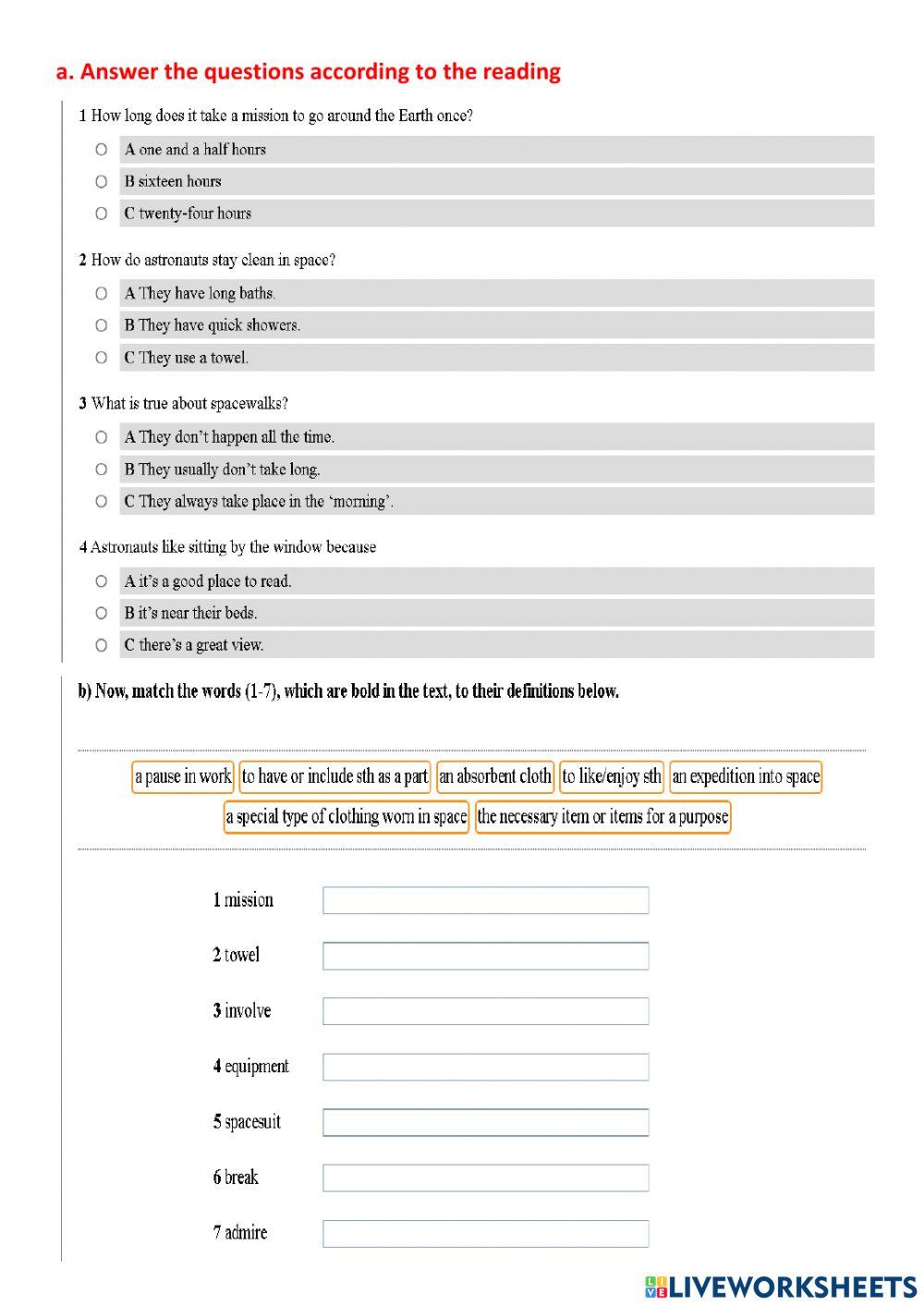 b2 reading prac… | Free Interactive Worksheets | 5052071