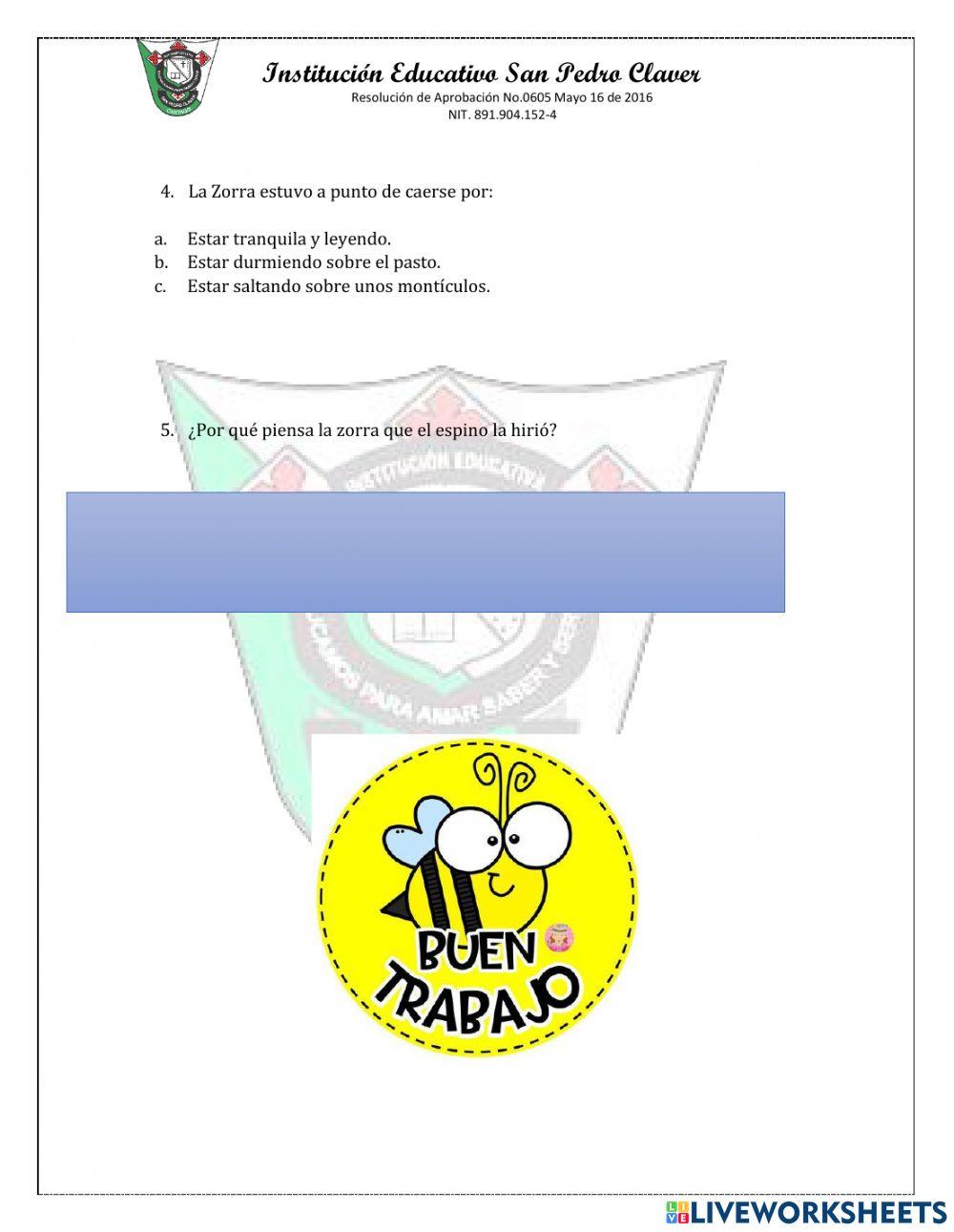 Ev. comprensión… | Free Interactive Worksheets | 3078058