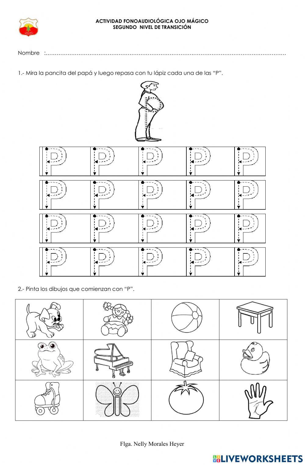 Letra P online exercise for Kínder | Live Worksheets