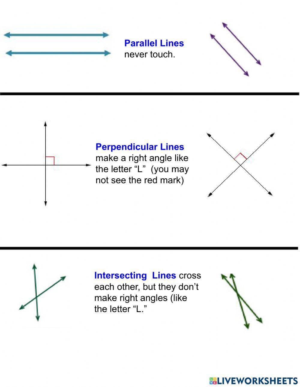 Parallel, Perpe… | Free Interactive Worksheets | 1074654