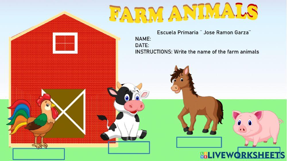 Farm Animals online exercise for 3 Primaria | Live Worksheets