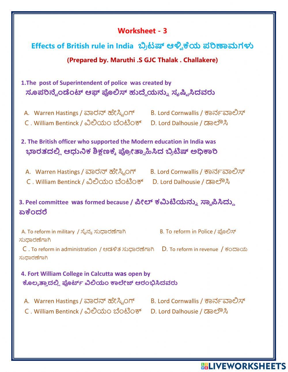 Worksheet 3 Social Science worksheet | Live Worksheets