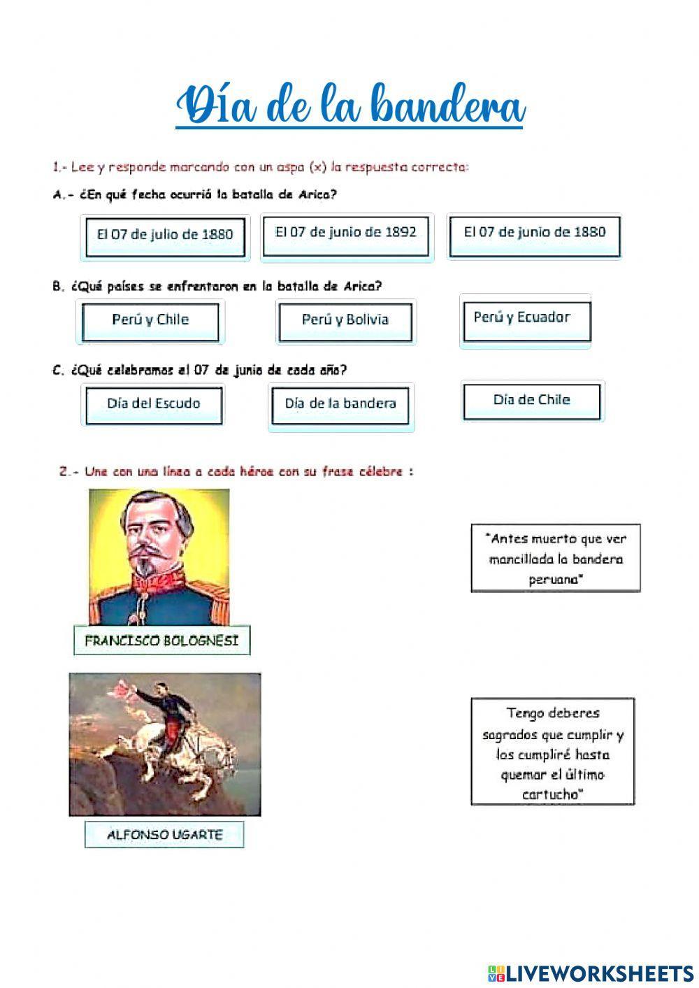 Dia de la bande… | Free Interactive Worksheets | 1075629