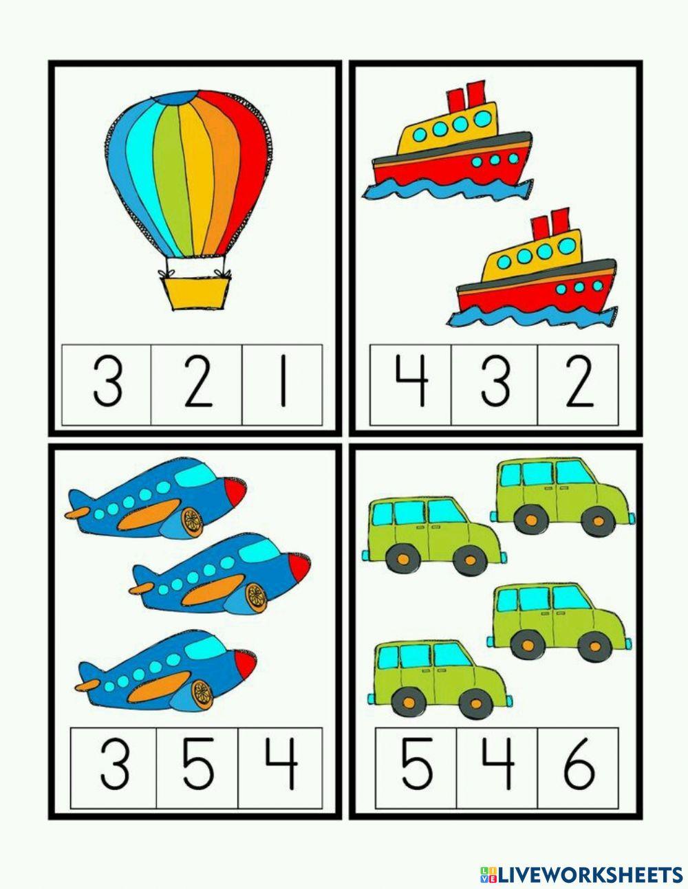 Counting online worksheet for 1 | Live Worksheets