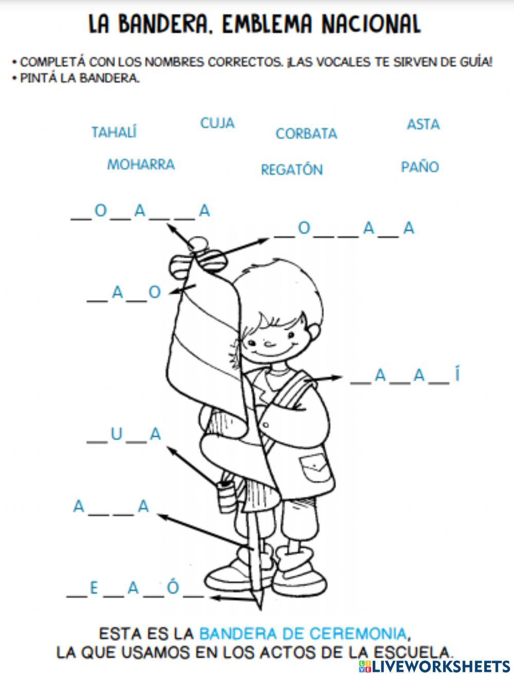 La Bandera de Ceremonia: sus partes online exercise for | Live Worksheets