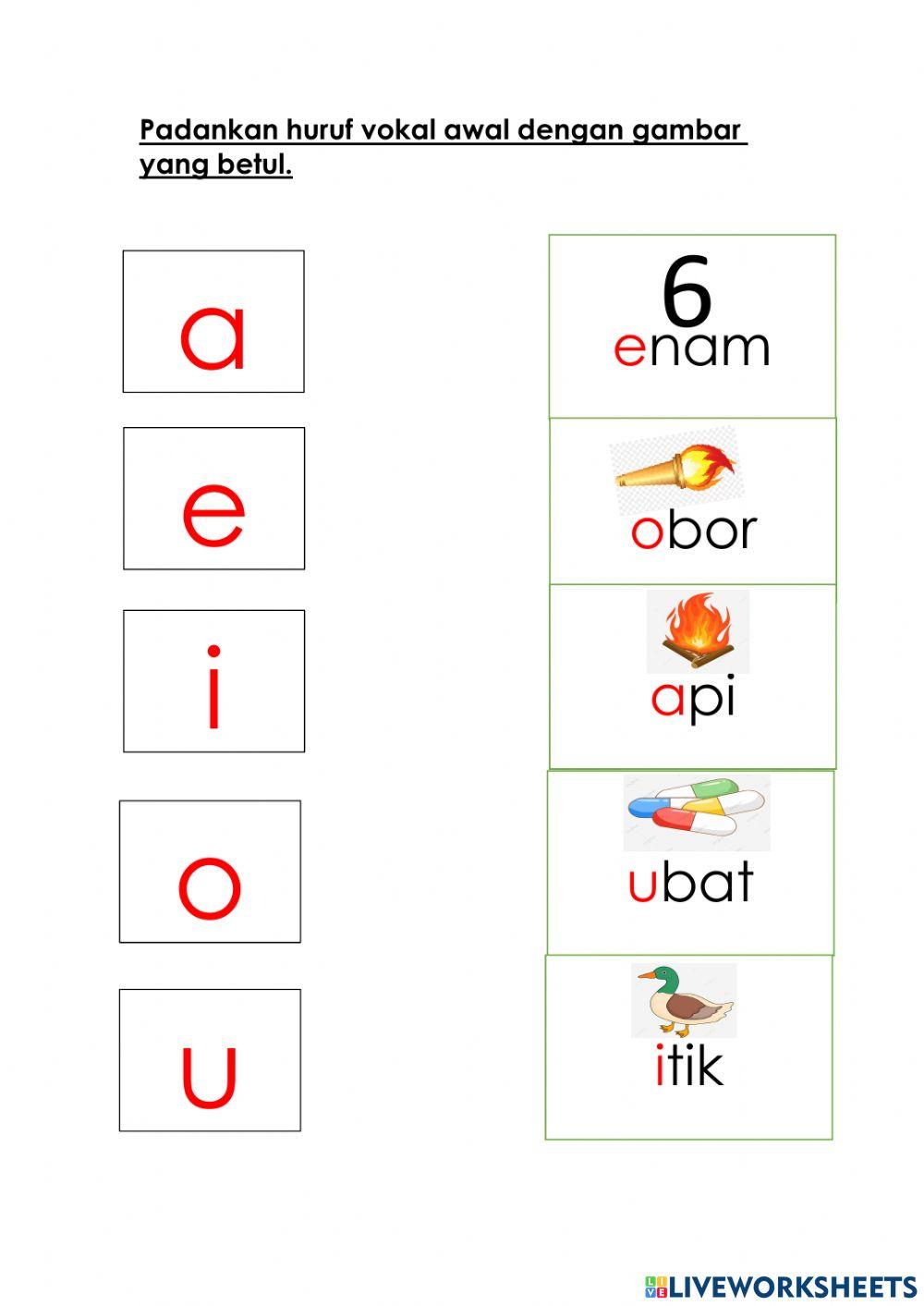 Padankan huruf … | Free Interactive Worksheets | 1076014