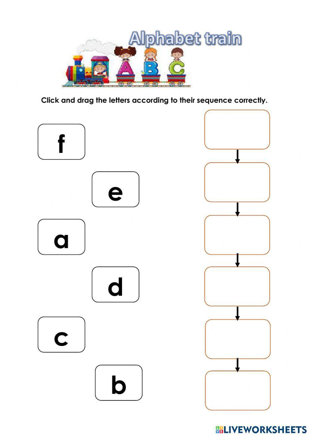 Alphabets (a-f) worksheet | Live Worksheets