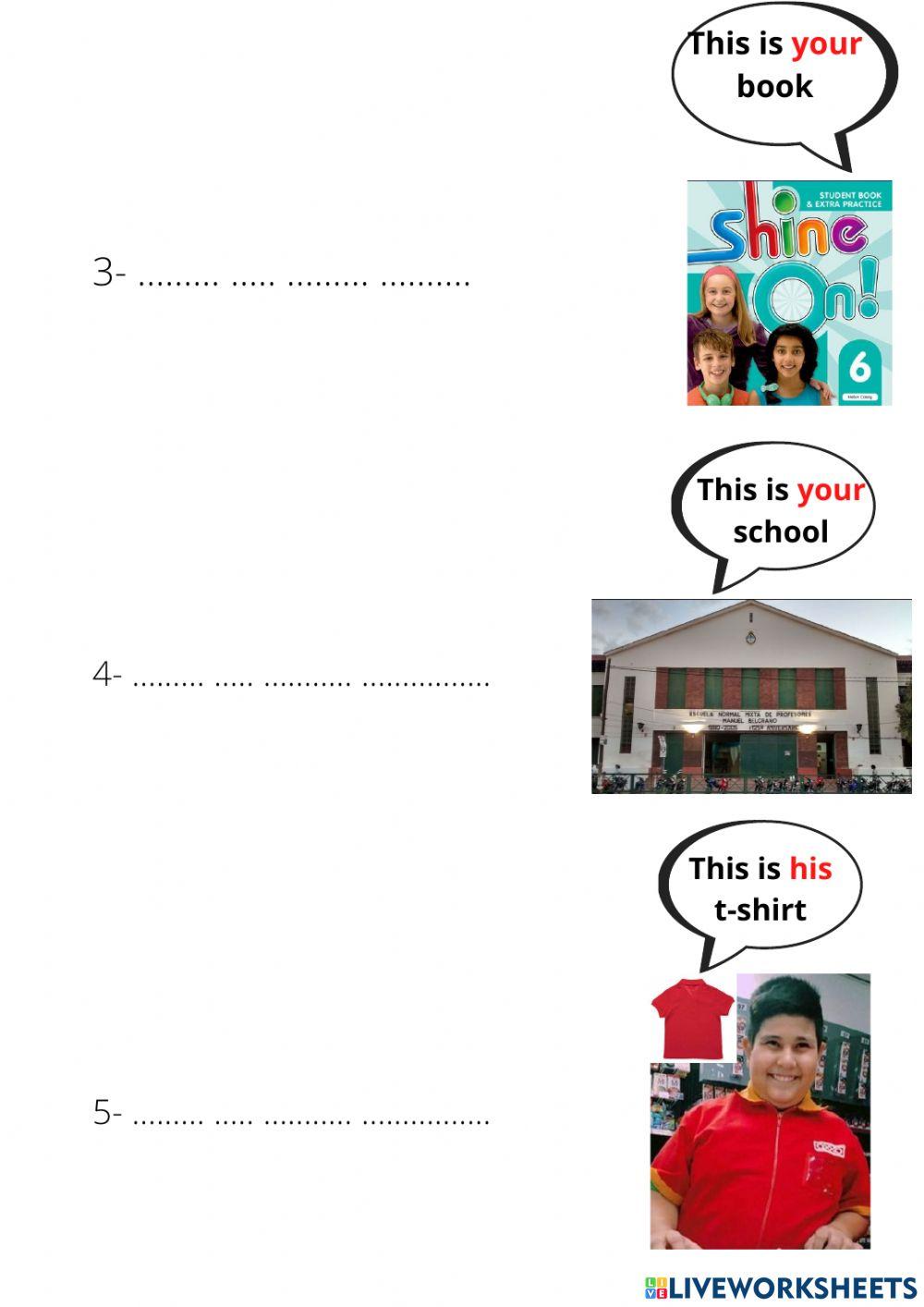 Possessives Adjectives: Look and speak worksheet | Live Worksheets