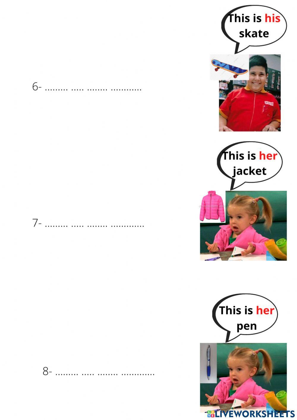 Possessives Adjectives: Look and speak worksheet | Live Worksheets