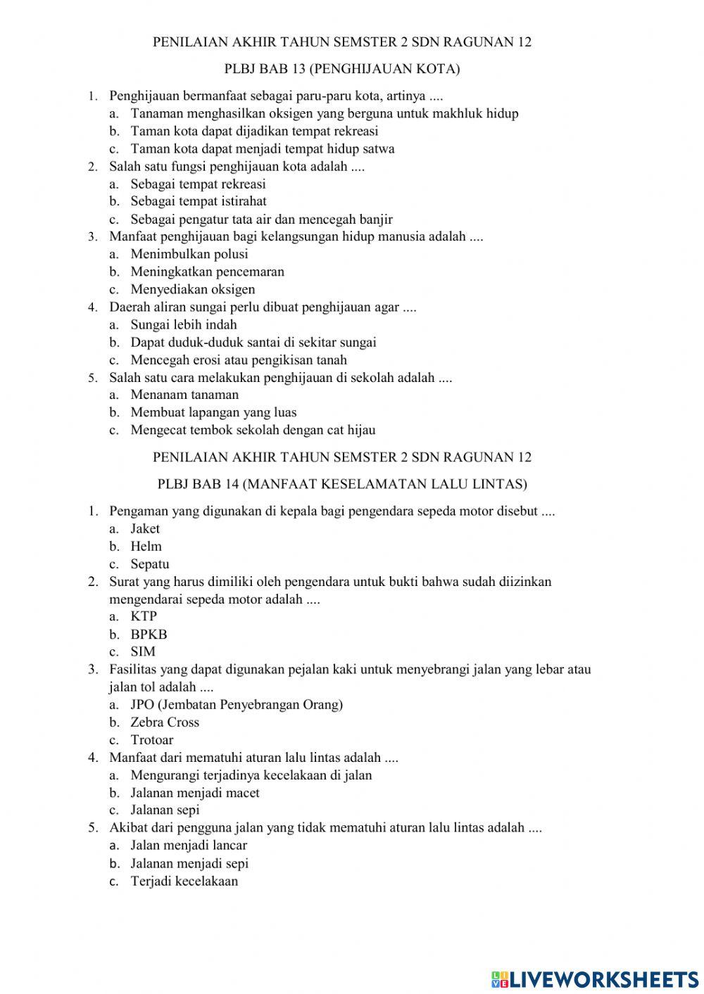 Pat plbj worksheet | Live Worksheets