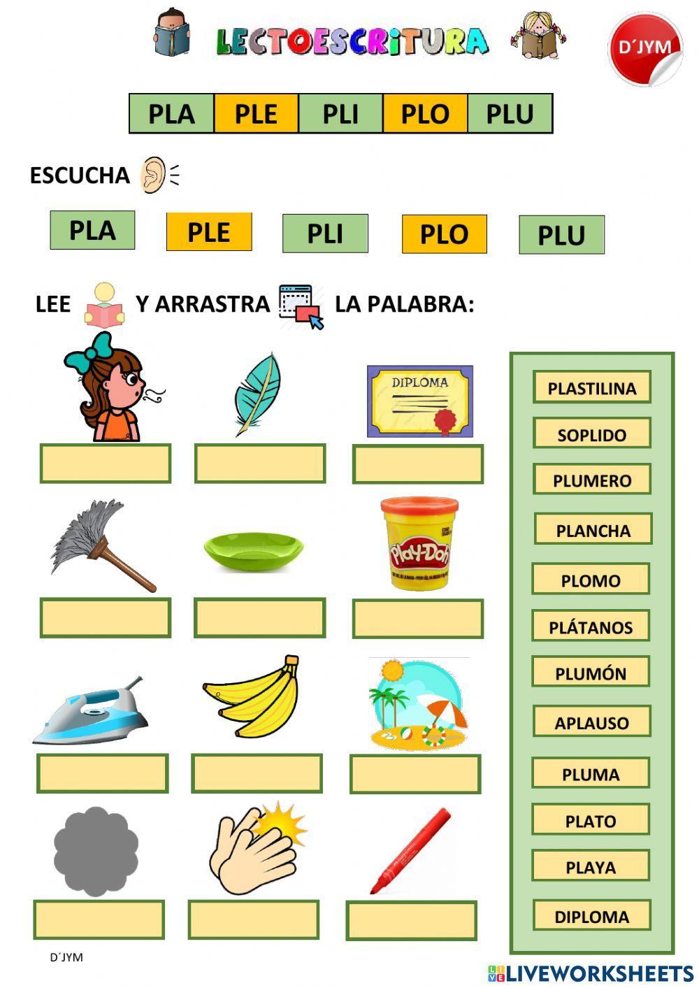 Pla ple pli plo… | Free Interactive Worksheets | 1077079