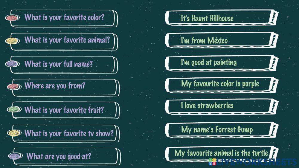 May I make you a question? worksheet | Live Worksheets