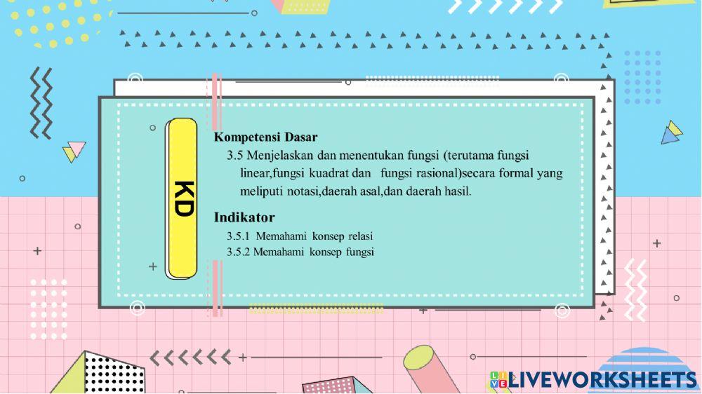 3081558 | E-LKPD RELASI DAN FUNGSI(Kelas VIII)