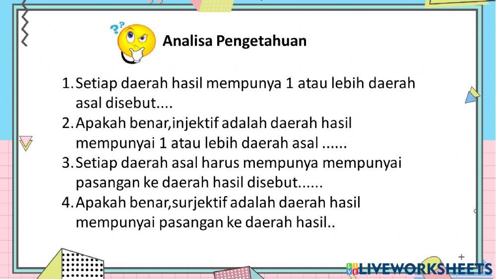 3081558 | E-LKPD RELASI DAN FUNGSI(Kelas VIII)