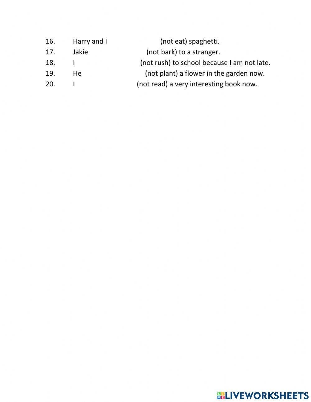 Present Continuous online exercise for A1 | Live Worksheets