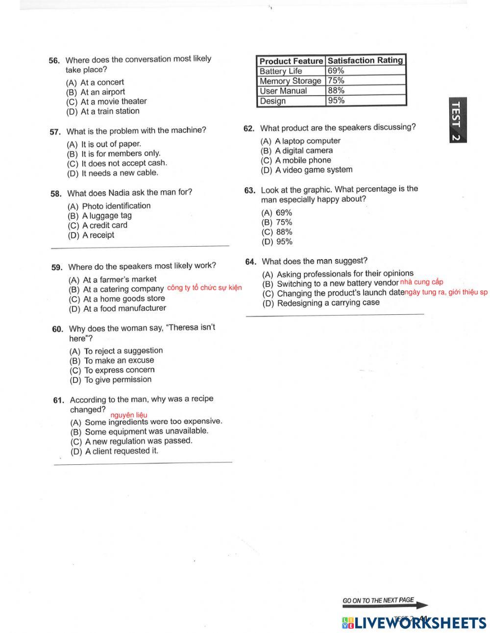 ETS All New - Test 2 - part 3 worksheet | Live Worksheets
