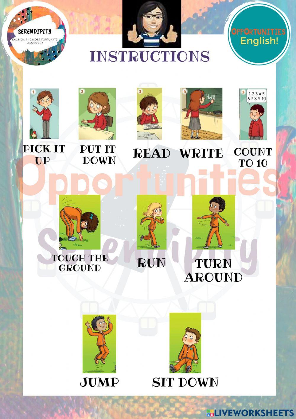 Instructions 1 and 2 interactive worksheet | Live Worksheets