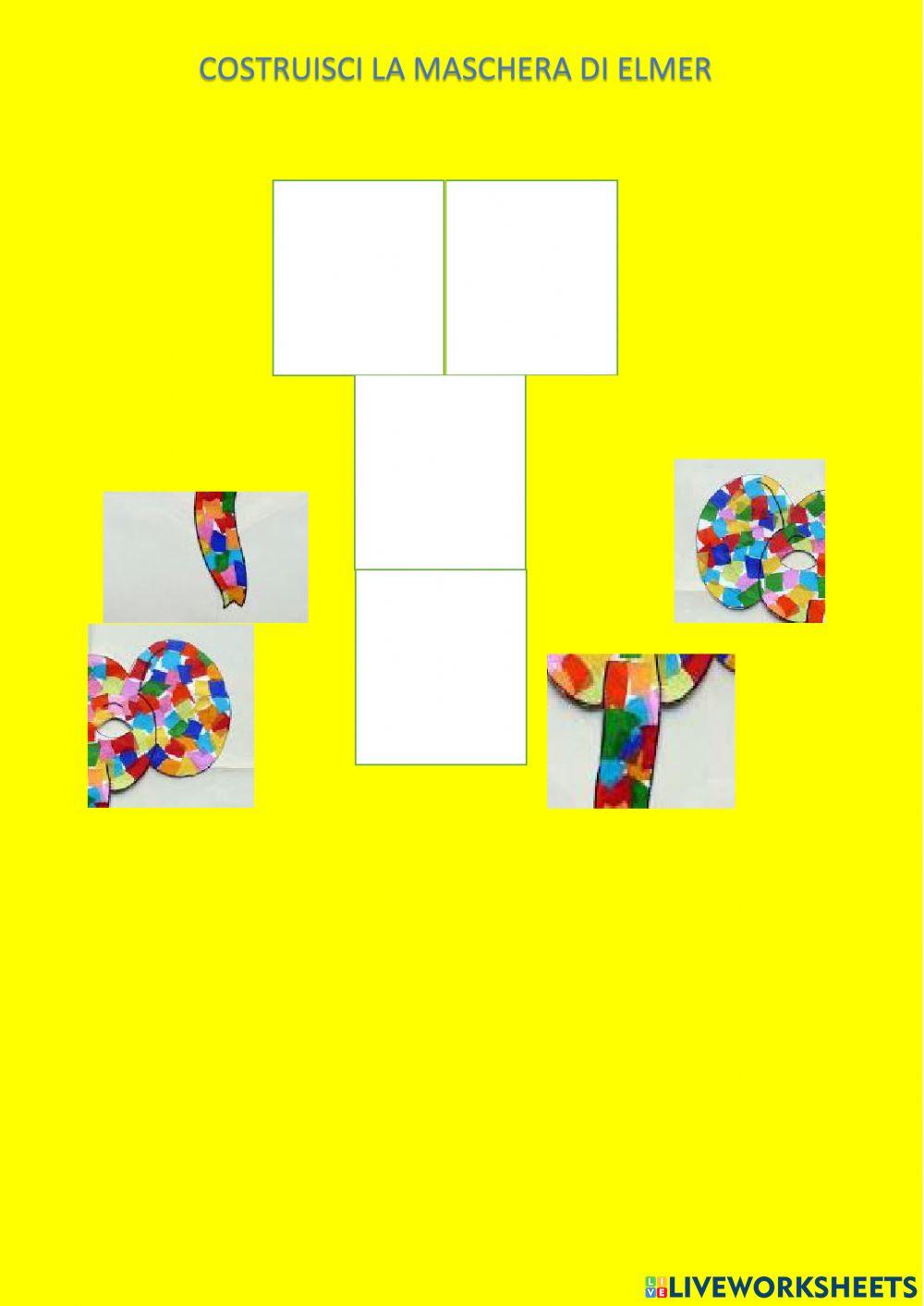 Ricostruisci la maschera di Elmer worksheet | Live Worksheets