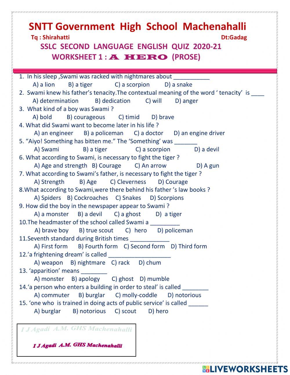 Multiple Choice Questions 1078339 | Veeranna | Live