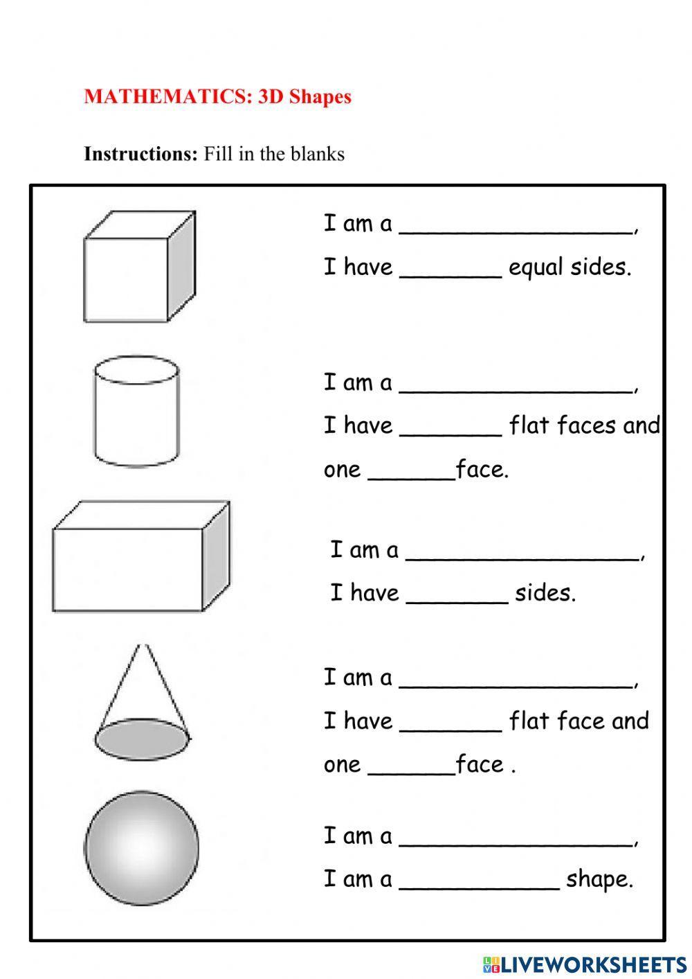 3D Shapes Worksheet For Preschool Live Worksheets 3d-shapes-worksheet-for-preschool-live-worksheets