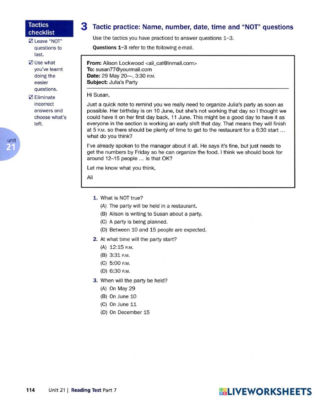 Tactic practice 21 worksheet | Live Worksheets