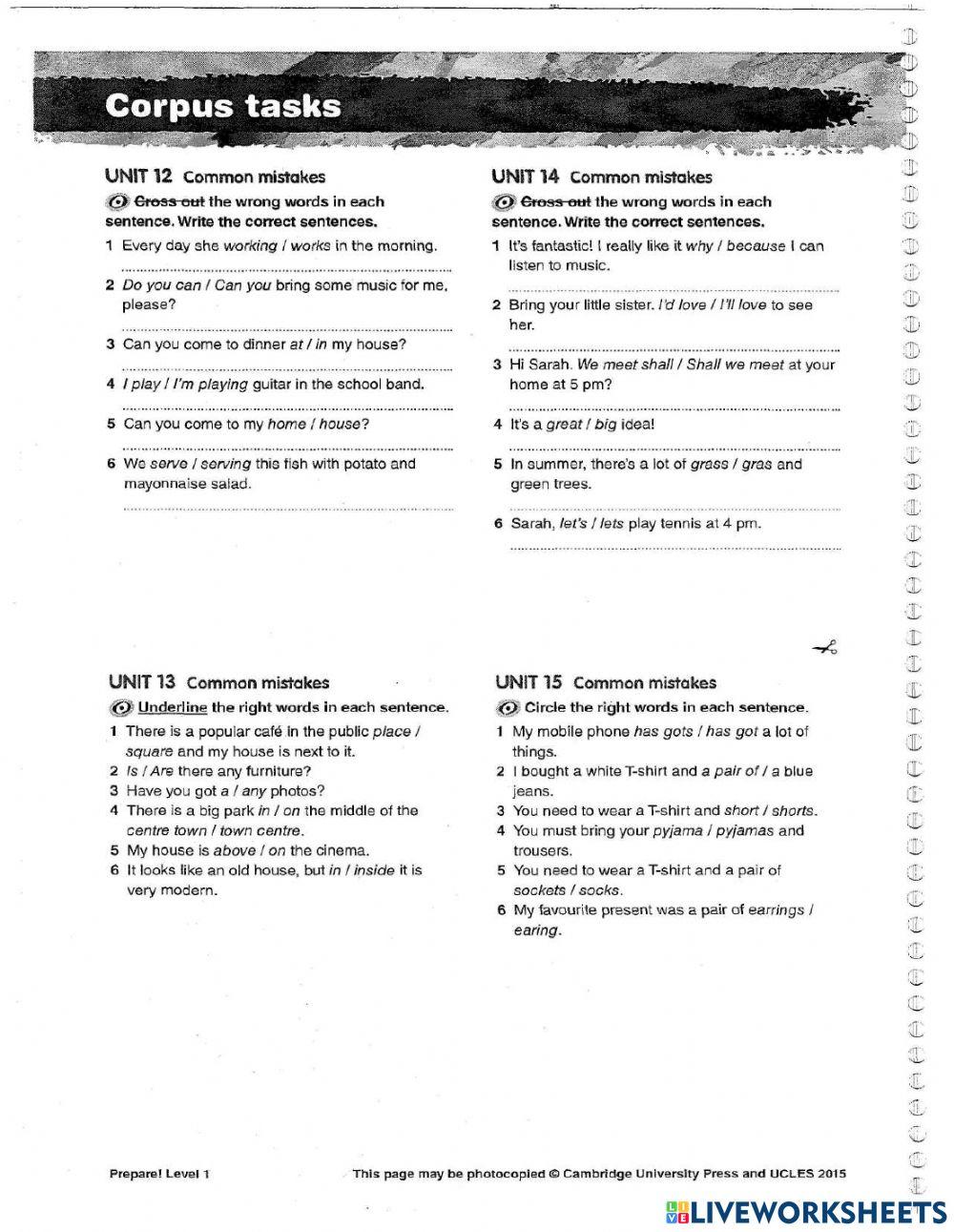 Corpus task 2 Teens 2 online exercise for | Live Worksheets