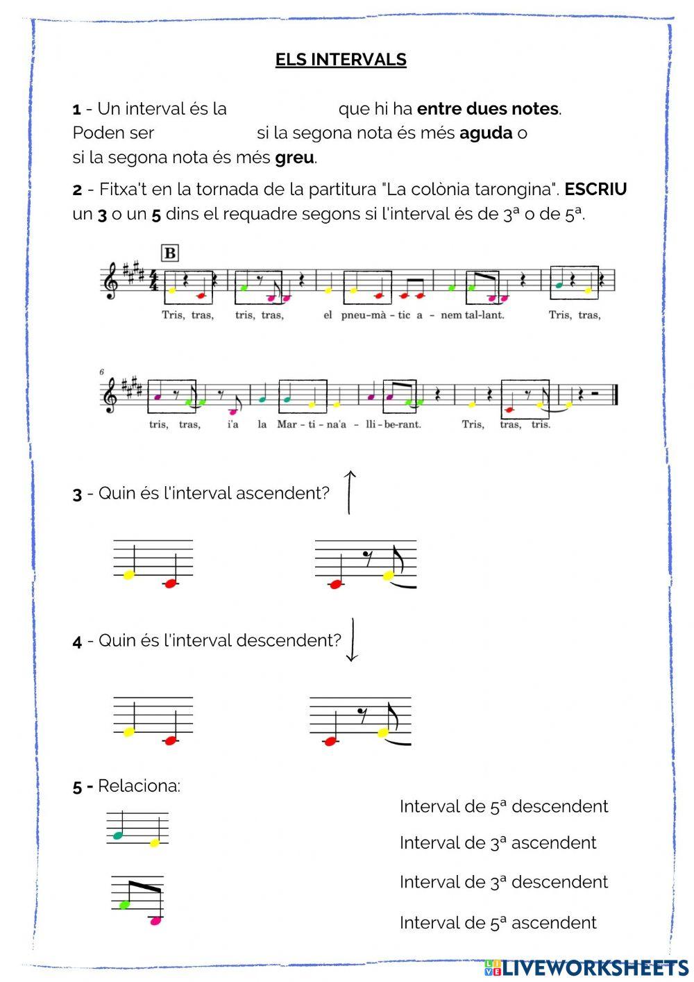 Els intervals 1080239 | Paula Guijarro | Live Worksheets