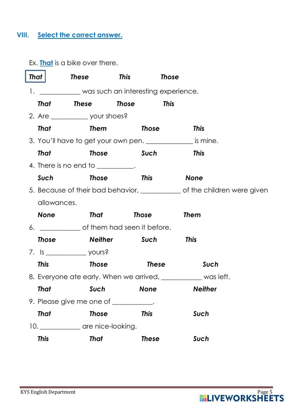 Third Quarter Examination activity | Live Worksheets