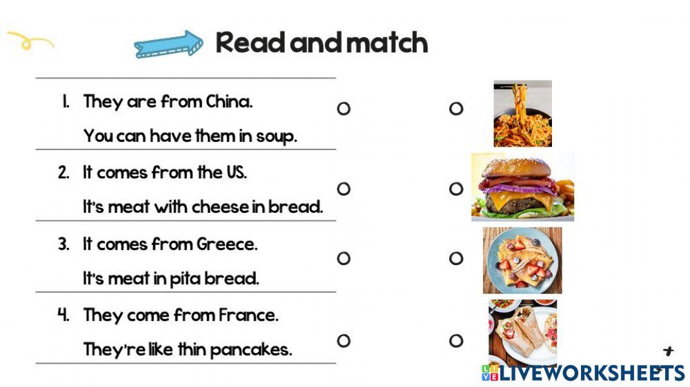 Food Please (4) worksheet | Live Worksheets
