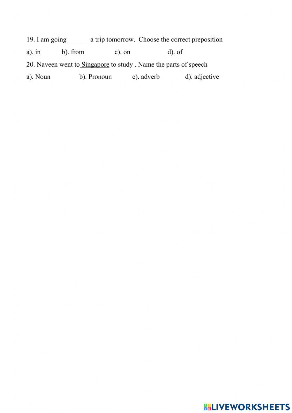 Unit 4 exercise for sslc | Live Worksheets