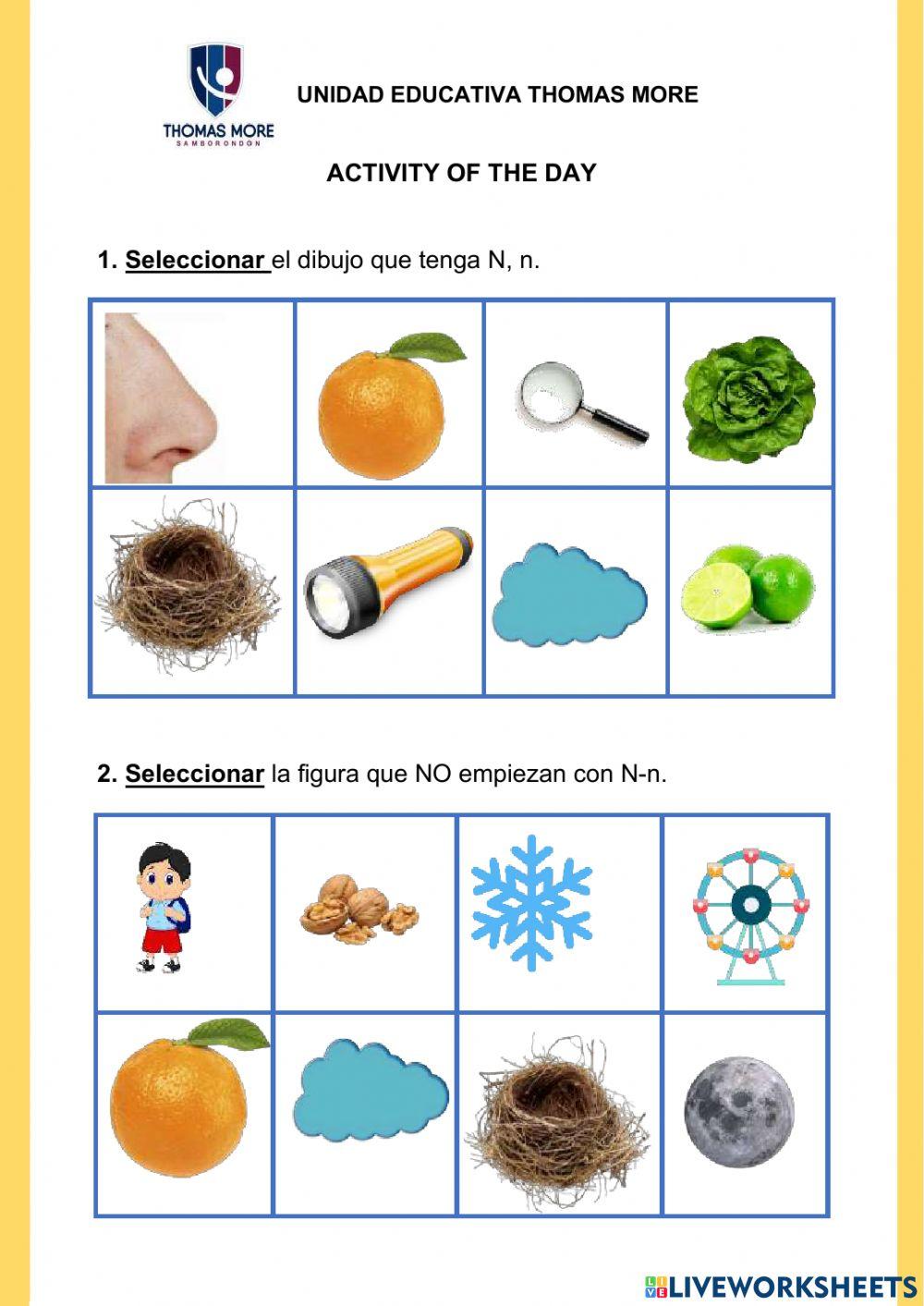 Activity of the day (June 16th) worksheet | Live Worksheets