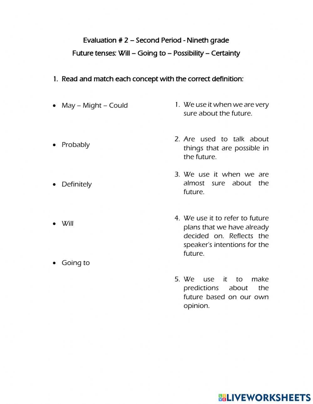 Evaluation - 2 - English 9B 1080288 | TeacherSandra83