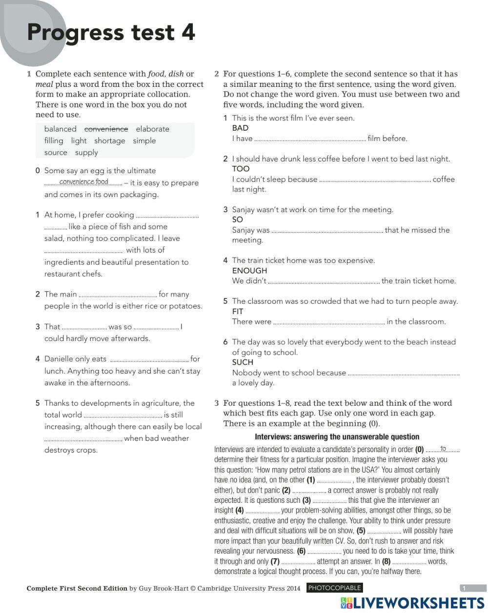 TEST 4 FCE complete first | Mibloomsbury2 | Live