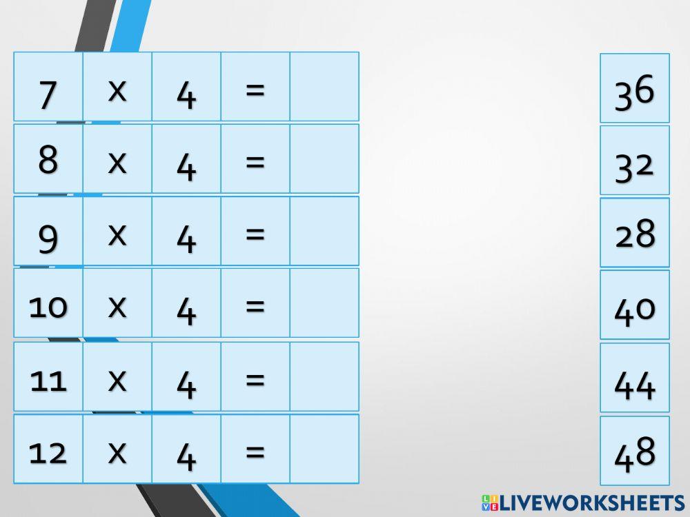 Sifir 3 hingga 6 worksheet | Live Worksheets