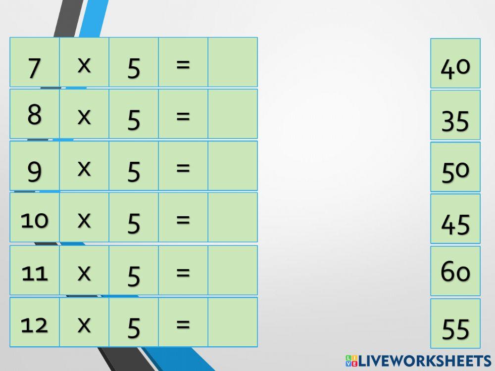 Sifir 3 hingga 6 worksheet | Live Worksheets